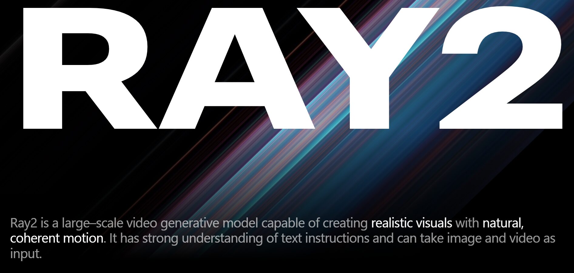 Luma AI Ray2 モデル登場！疾走感のあるダイナミックな動画生成が可能に！