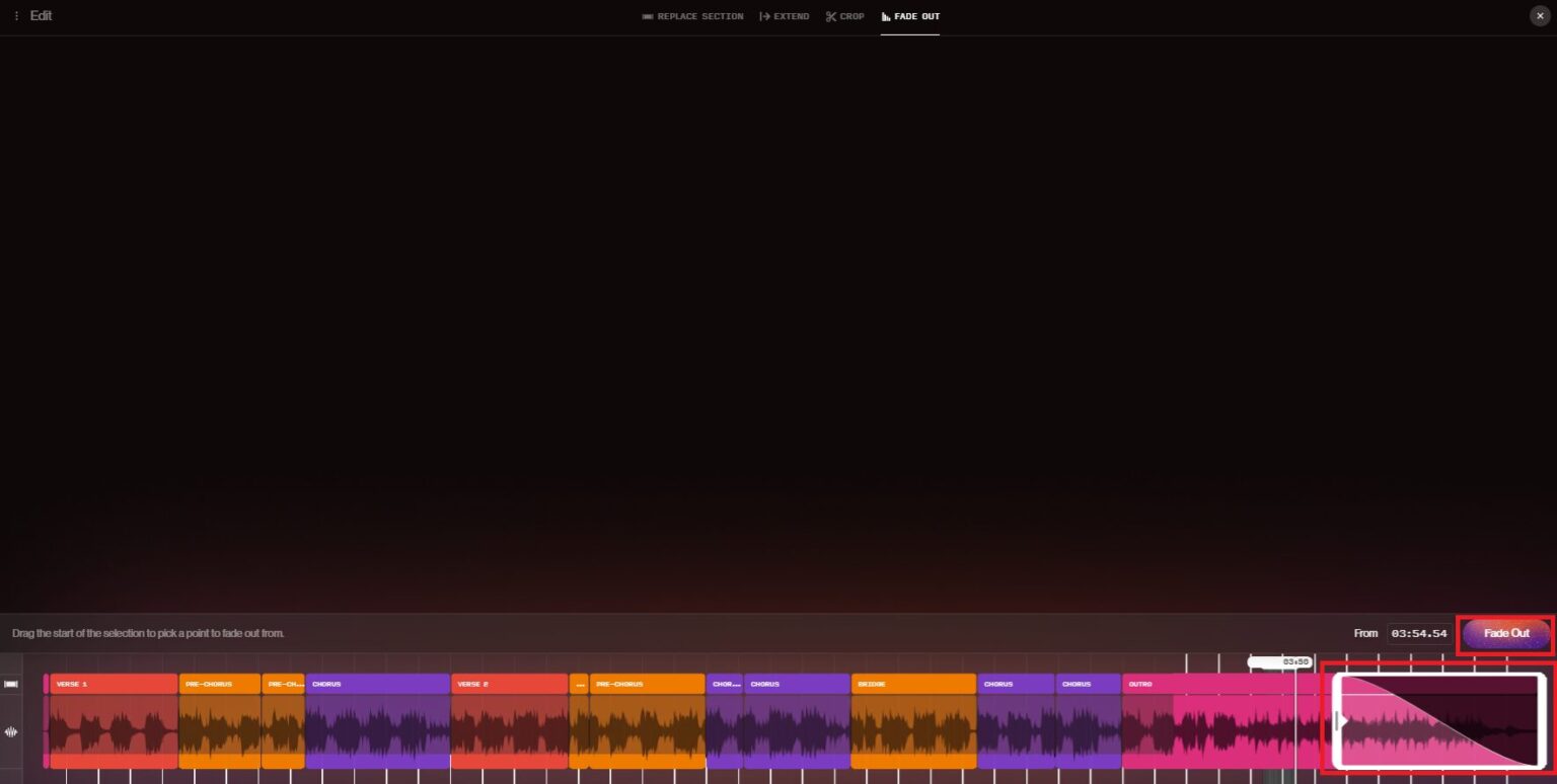 SunoAI Edit UIにアップデートまとめ！新たにフェードアウト機能も実装！