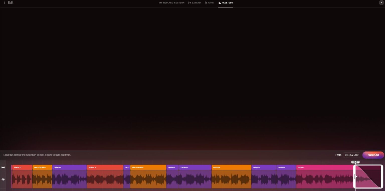 SunoAI Edit UIにアップデートまとめ！新たにフェードアウト機能も実装！